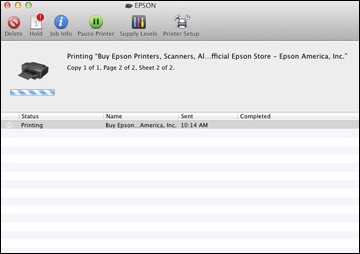 Checking Print Status - Mac OS X