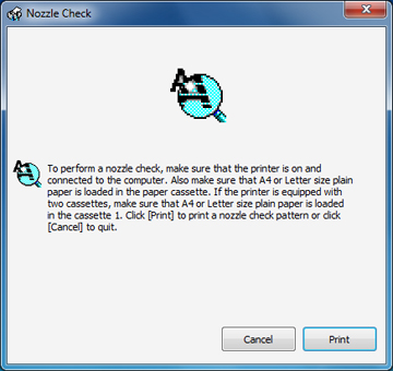Checking the Nozzles Using a Computer Utility