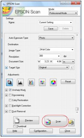 Scan in Professional Mode (Fully Manual)