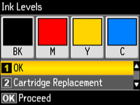 Checking Cartridge Status on the LCD Screen