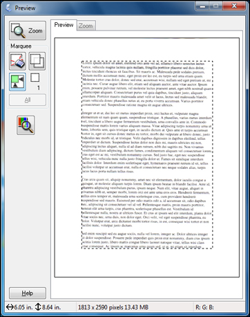 Selecting a Scan Area - Office Mode