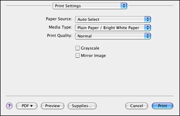 Selecting Basic Print Settings - Mac OS X 10.4
