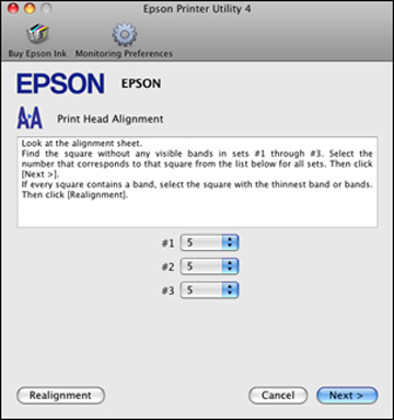 Aligning the Print Head Using a Computer Utility