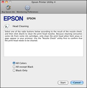 Cleaning the Print Head Using a Computer Utility