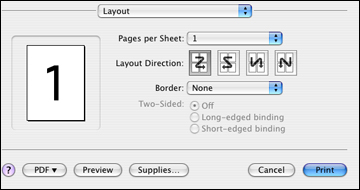 Selecting Print Layout Options - Mac OS X 10.4