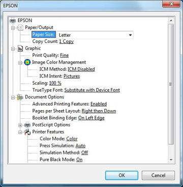 Setting the Paper Size and Source - PostScript Printer Software - Windows