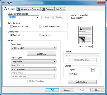 Setting the Paper Size and Source - PCL Printer Software - Windows