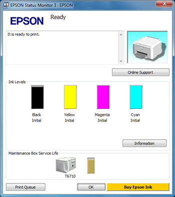 Checking Cartridge and Maintenance Box Status With Windows