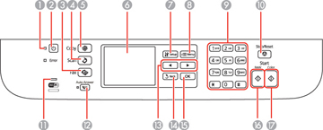 Printer Parts - Control Panel Buttons and Lights