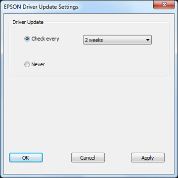 Changing Automatic Update Options - Standard EPSON Printer Software ...