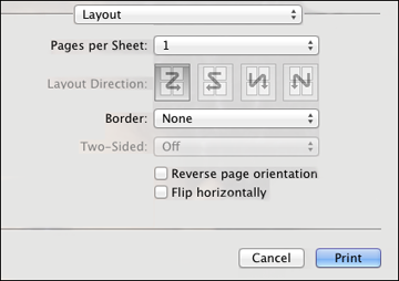 Selecting Print Layout Options - Standard EPSON Printer Software - Mac ...