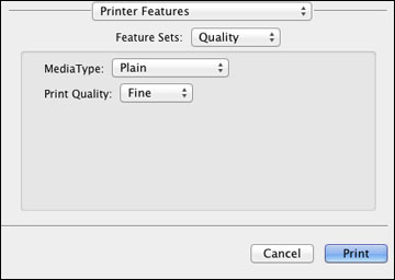 Selecting Basic Print Settings - PostScript Printer Software - Mac OS X 10.5/10.6/10.7
