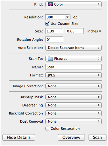 Scanning with OS X Using Image Capture