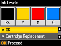 Checking Cartridge Status on the LCD Screen