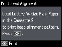Aligning the Print Head Using the Product Control Panel
