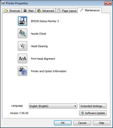 Changing the Language of the Printer Software Screens
