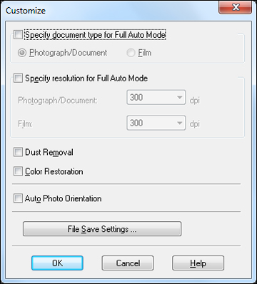 Scanning in Full Auto Mode